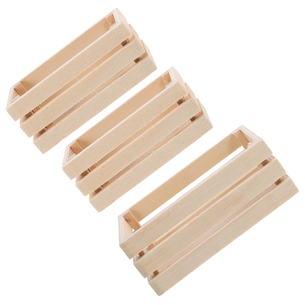 WRISTBIQUE Wood Mini Crates for Craft Projects and Decor Beige Color ...