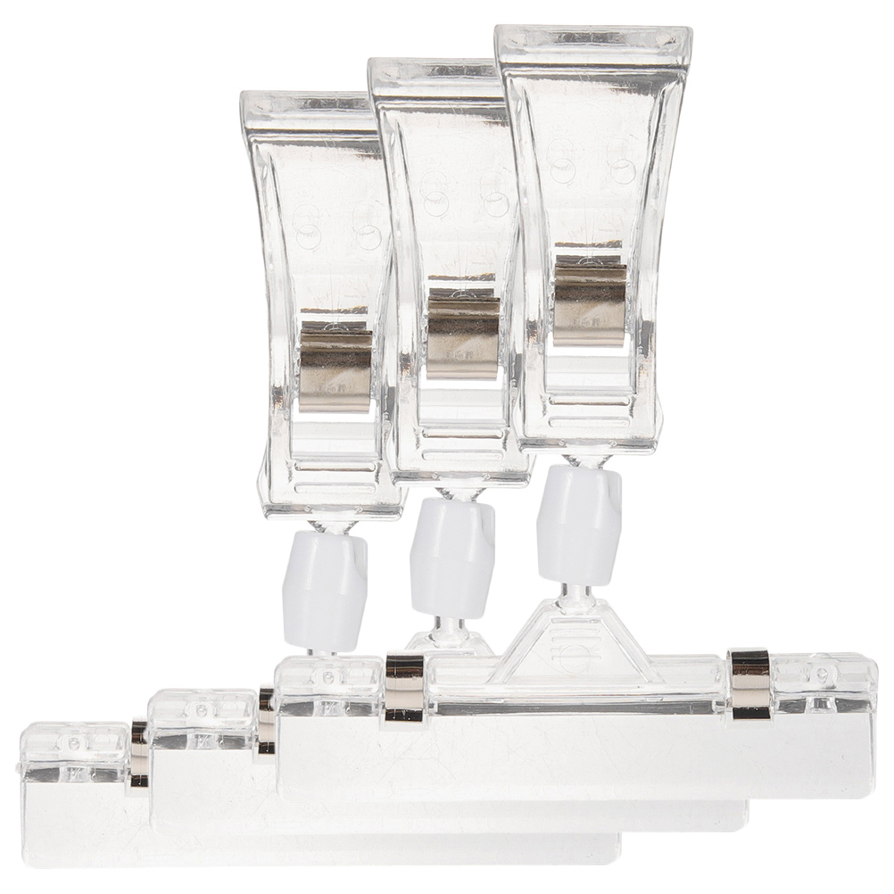 WRISTBIQUE Double Sided Clips Memo Clip Transparent Plastic 3Pcs 4.3x3 ...