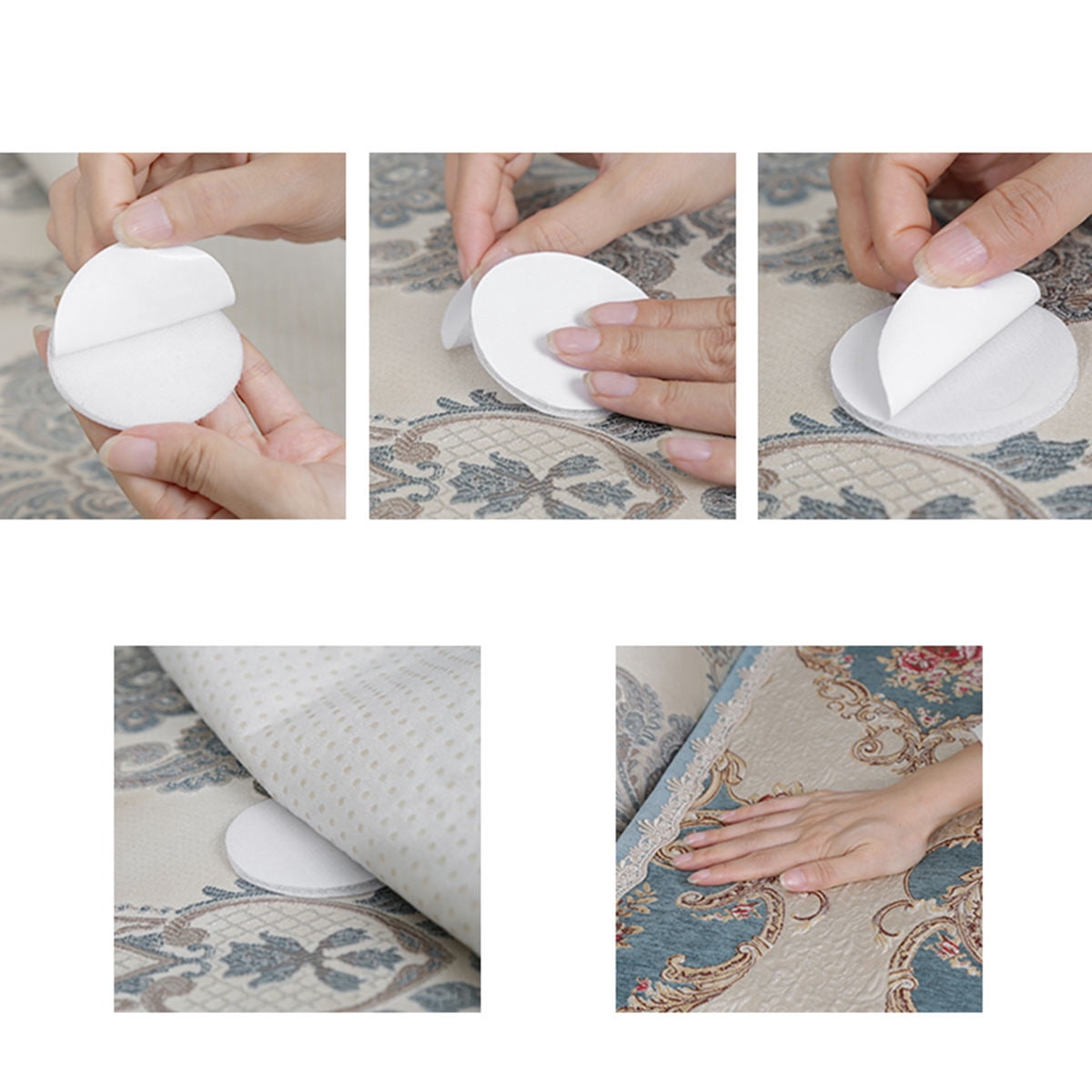 WRISTBIQUE 40Pcs Double-Sided Adhesive Fixer White Nylon Square Sofa ...
