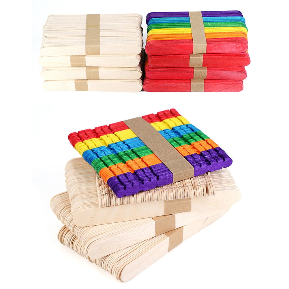 WRISTBIQUE 4Pcs Diy Material Popsicle Stick Assorted Color for Students ...
