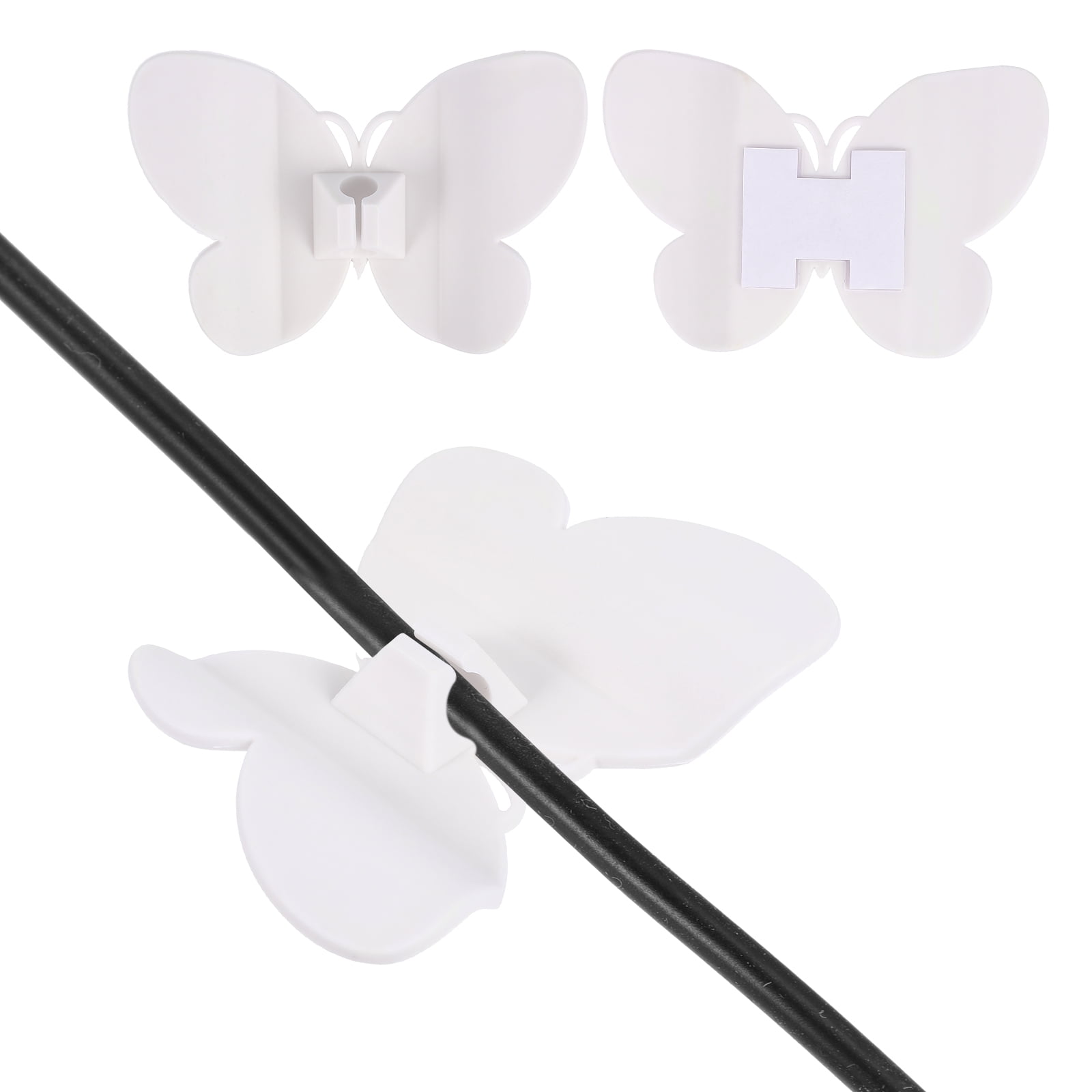 WRISTBIQUE 4-Pack White Plastic Desk Cable Organizer with Modern Design ...