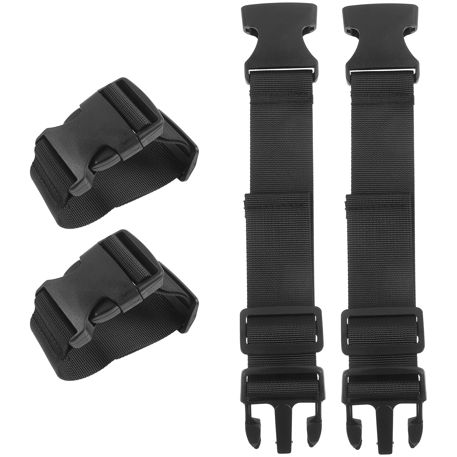 WRISTBIQUE Travel Use Luggage Straps Black Fabric 4Pcs - Walmart.com