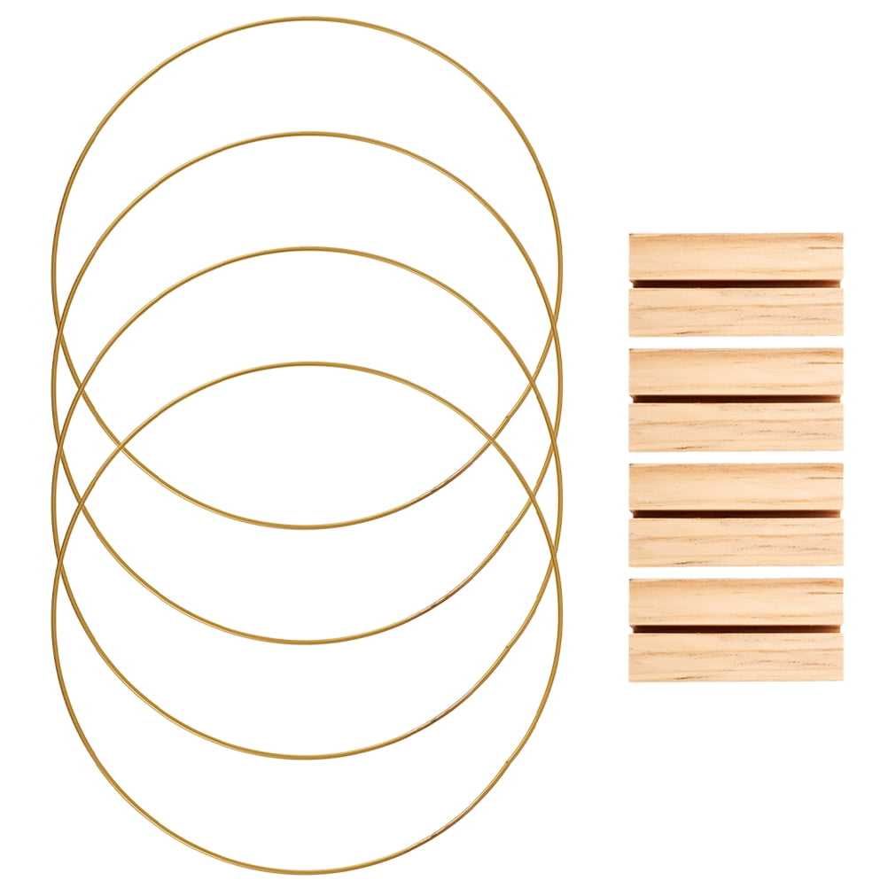 WRISTBIQUE 4Pcs Metal Floral Hoop Table Centerpiece with Stand for Wall ...