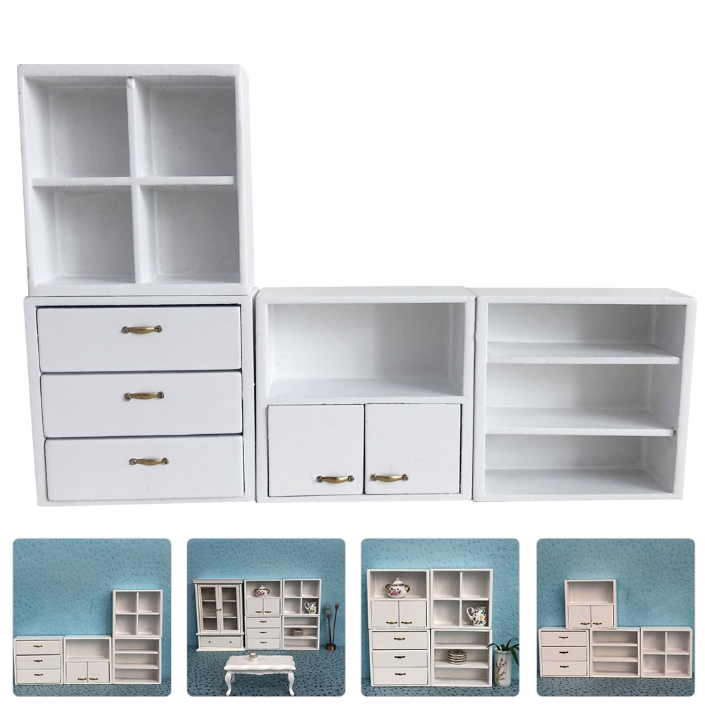 WRISTBIQUE 4Pcs Miniature Design Mini Cabinet Synthetic Material DIY ...
