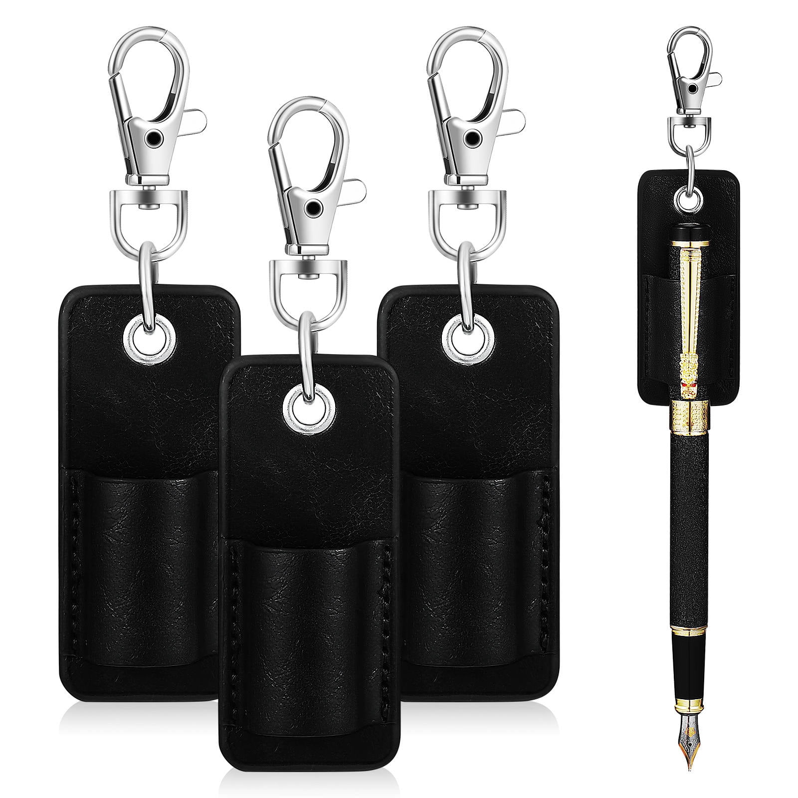 WRISTBIQUE 4Pcs Pocket Protector Pen Holders Pu Leather Rectangular ...
