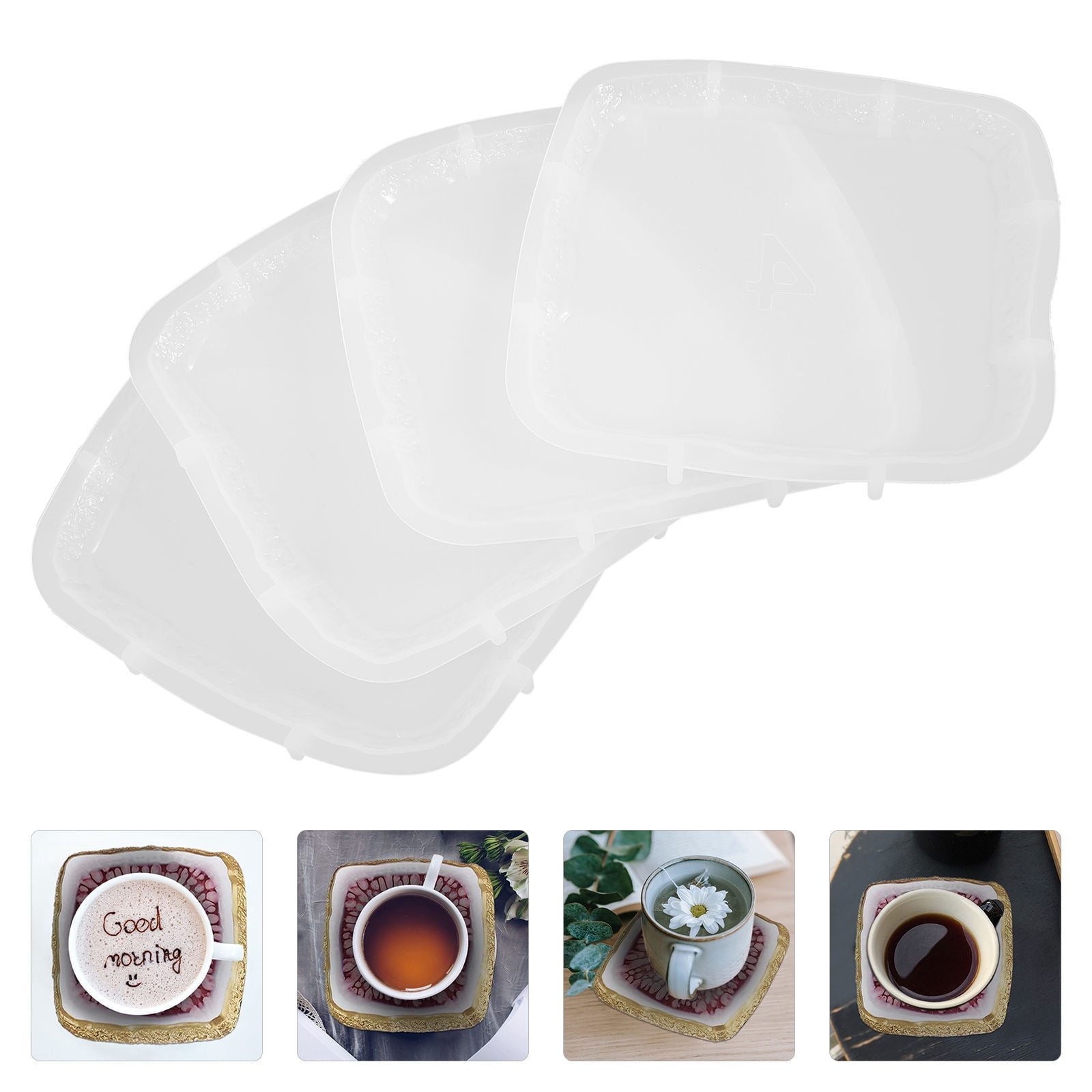WRISTBIQUE 4Pcs Transparent Creative Design Silicone Molds for Resin ...