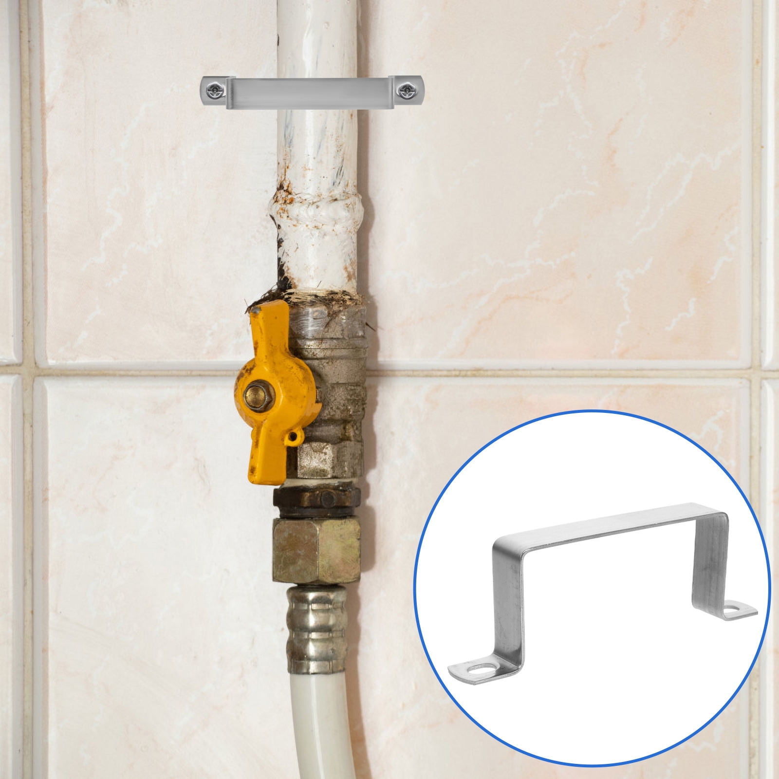 WRISTBIQUE 4Pcs U Shape Bracket Stainless Steel Pipe Clamp for Balcony ...