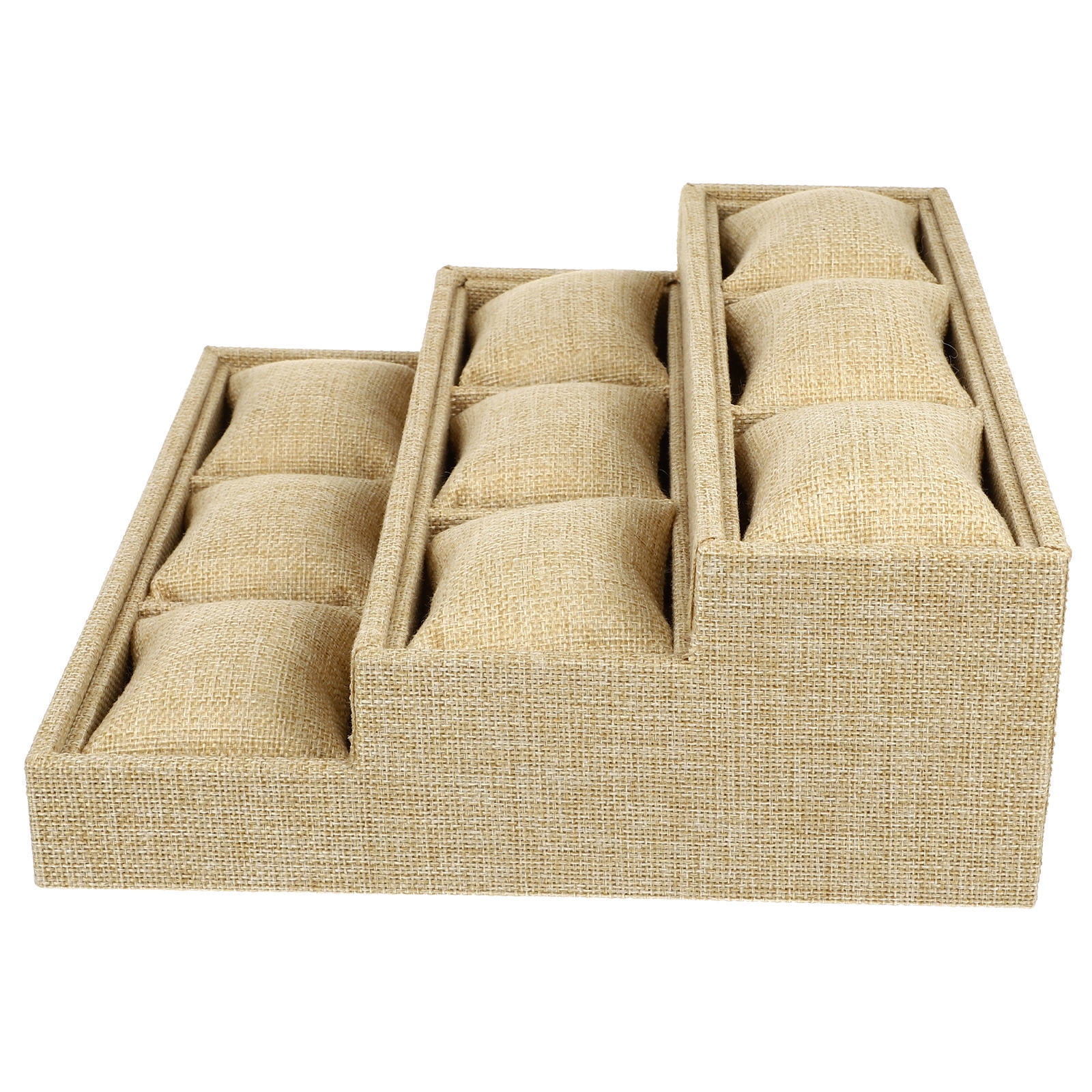 WRISTBIQUE 4Set Watch Display Trays Trapezoidal Shape In Khaki Color ...