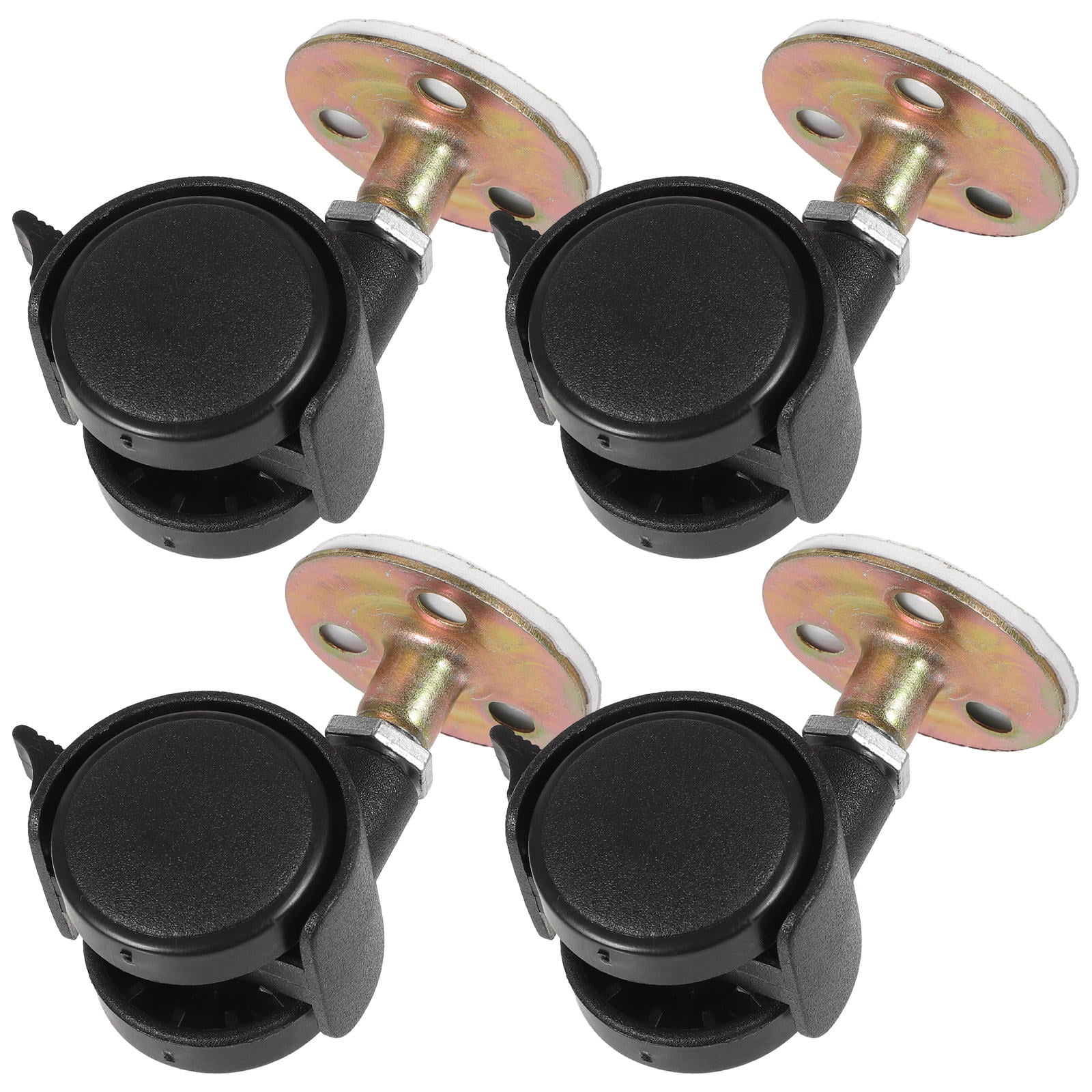 WRISTBIQUE 4-Pack Black Adhesive Swivel Caster Wheels with Sticky ...