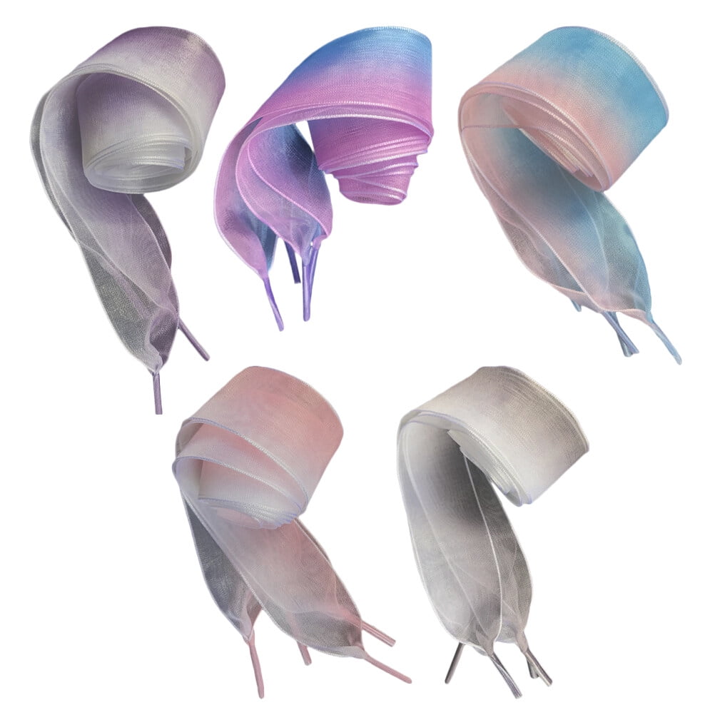 WRISTBIQUE 5 Pairs Color Matching Fashionable Nylon Shoelace Gradient ...