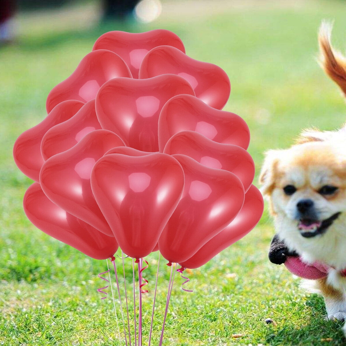 WRISTBIQUE 50Pack Red Heart Shape Latex Balloons Love Balloons For Baby ...