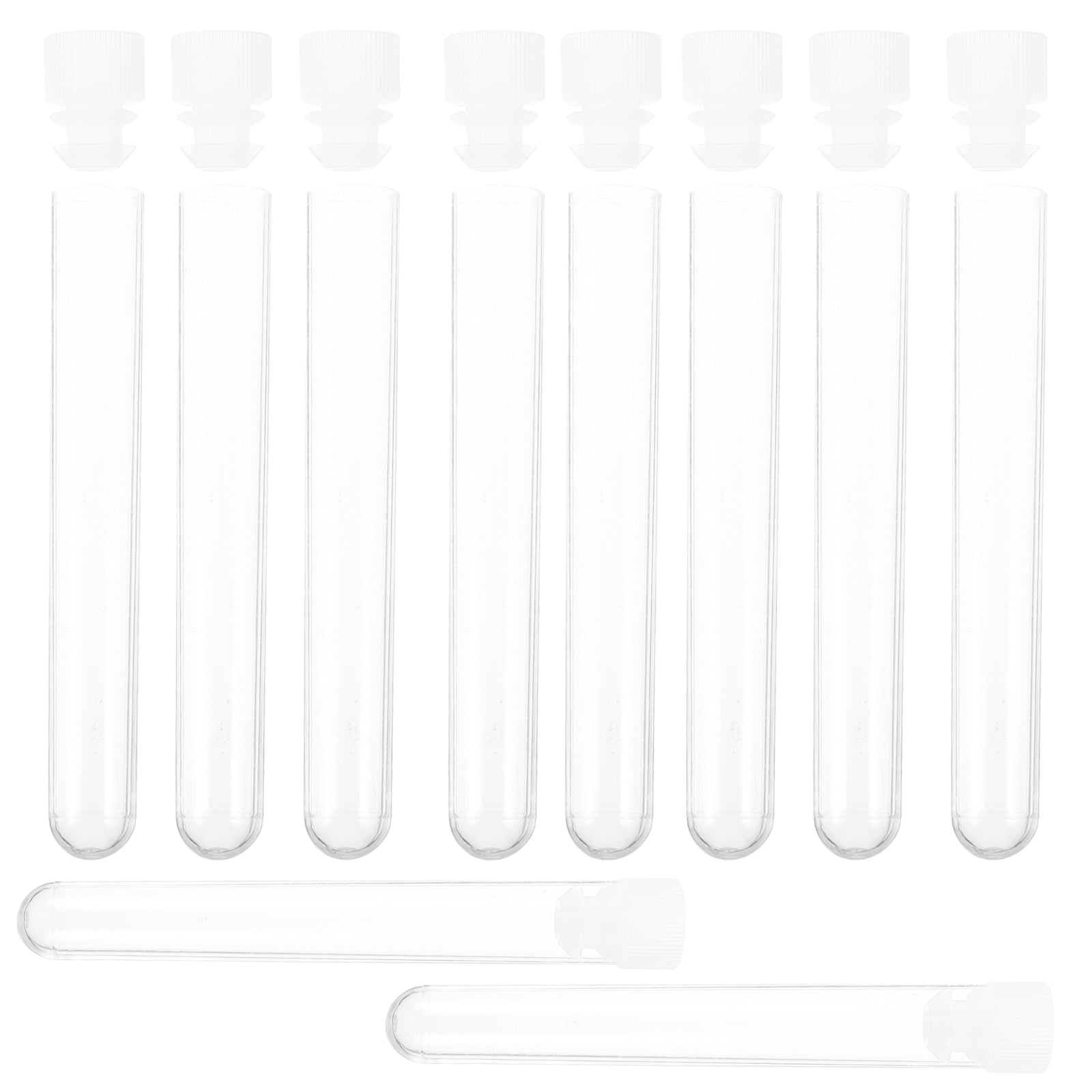 WRISTBIQUE 50Pcs Clear Plastic Test Tubes for Liquid Storage and ...