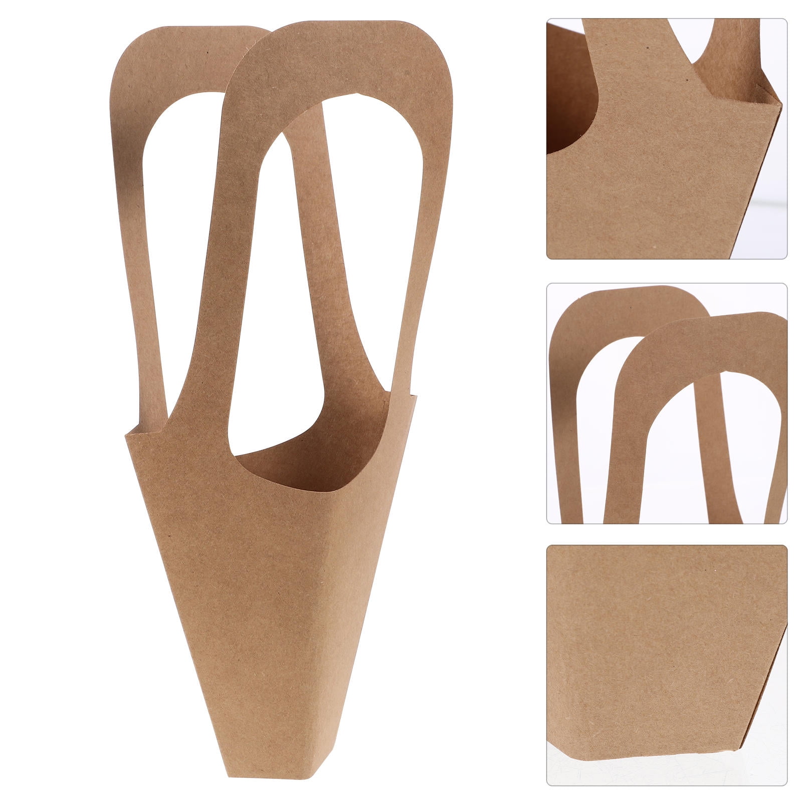 WRISTBIQUE 5Pcs Coffee Colored Paper Tote Bag for Flower Bouquet ...