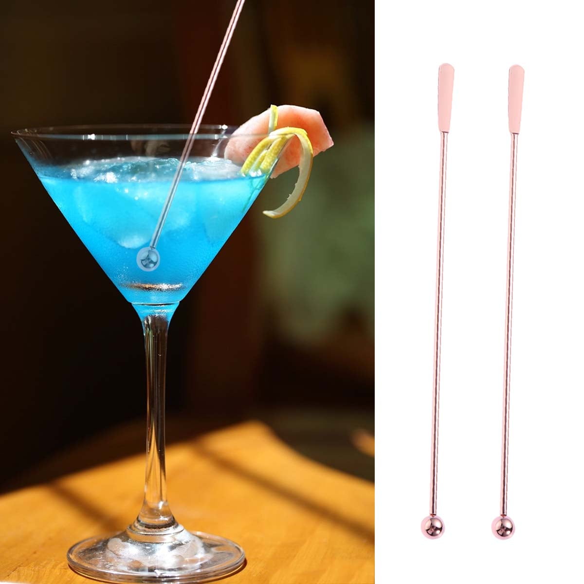 WRISTBIQUE 5Pcs Juice Stirring Stick Stainless Steel Swizzle Sticks for ...
