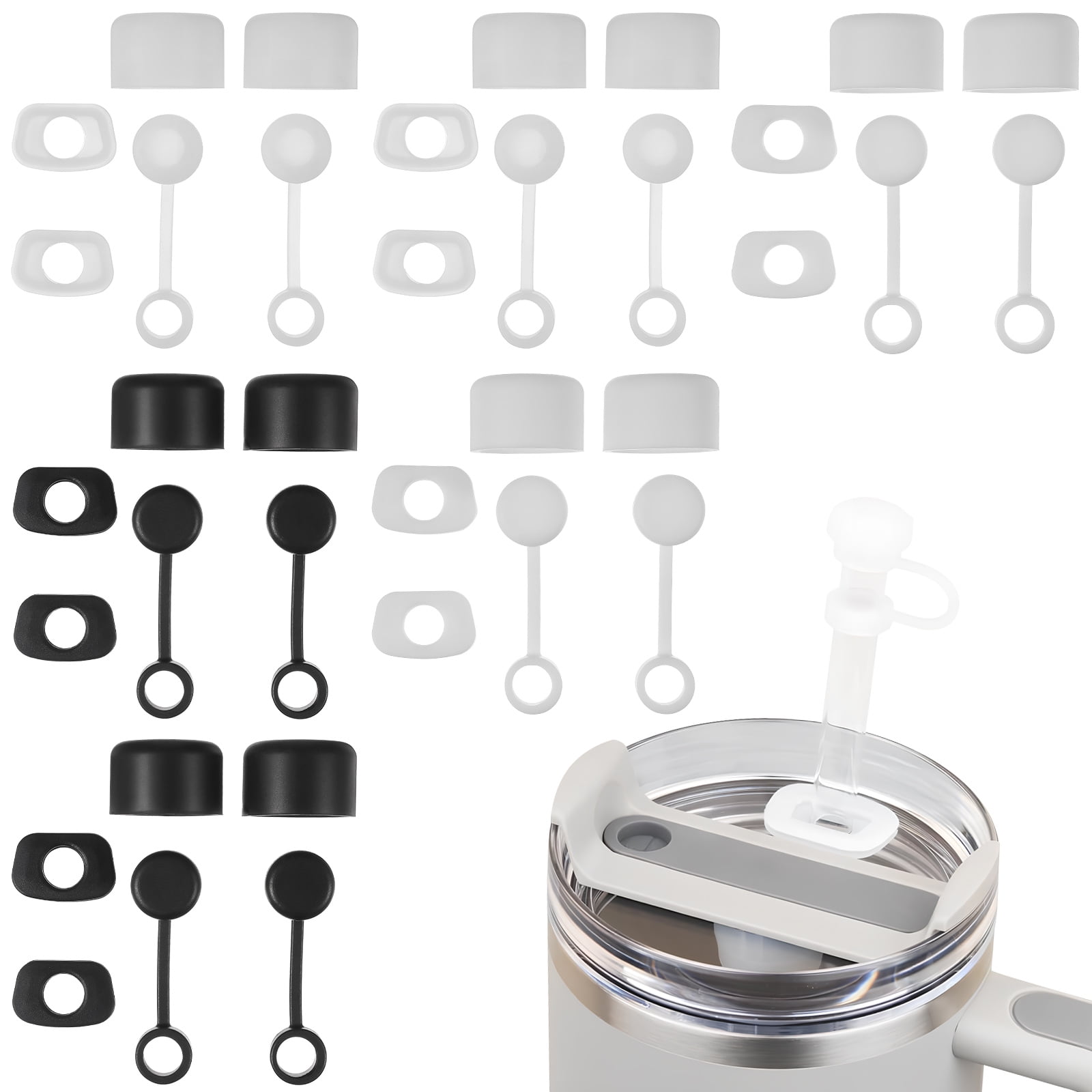 WRISTBIQUE 6 Sets Spill Stopper For Tumblers Spill Cup Straw Covers ...