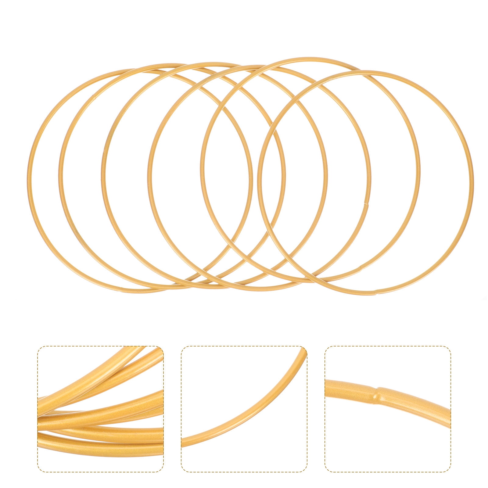 WRISTBIQUE 6Pcs Macrame Hoops Ring Metal Golden 150*3mm For Baby Shower ...