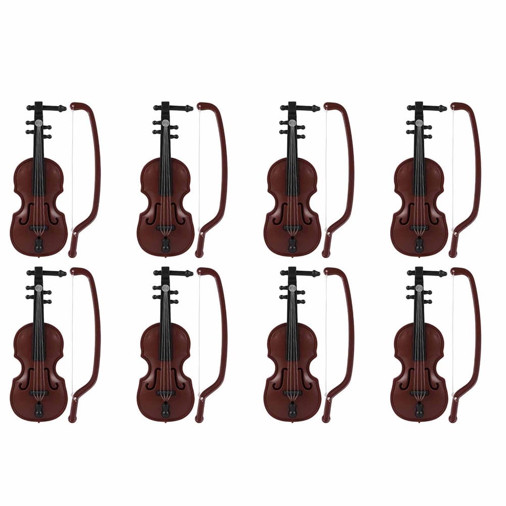 WRISTBIQUE Mini Violin Brown 8 Sets 3.4X1.2X0.8In Abs Office Decor ...