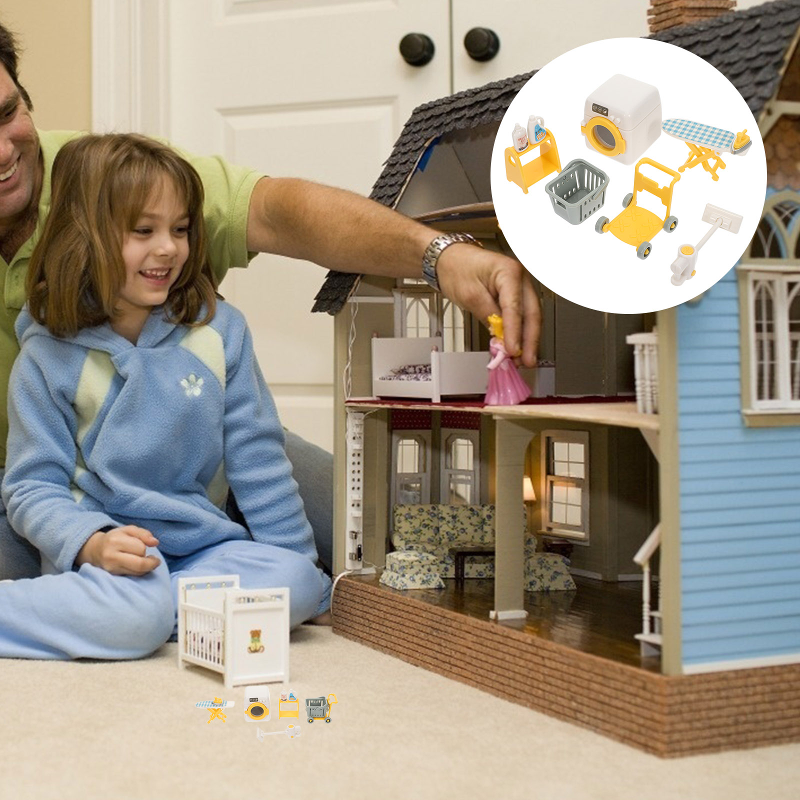 WRISTBIQUE 8Pcs Mini Wash Machine Toy Dollhouse Supply For Children ...