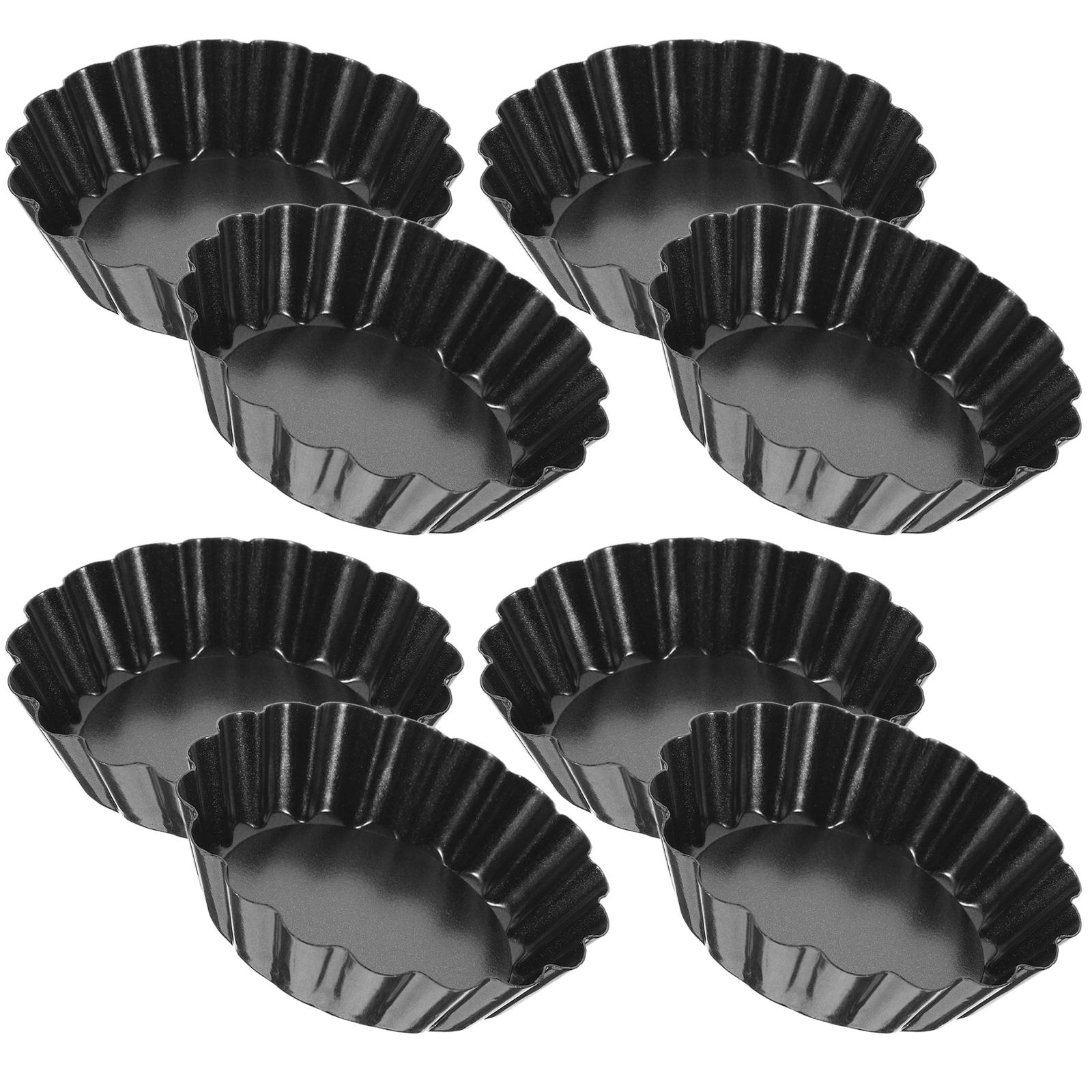 WRISTBIQUE 8Pcs Reusable Sweet Baking Molds Tools Mini Tart Pans Carbon ...