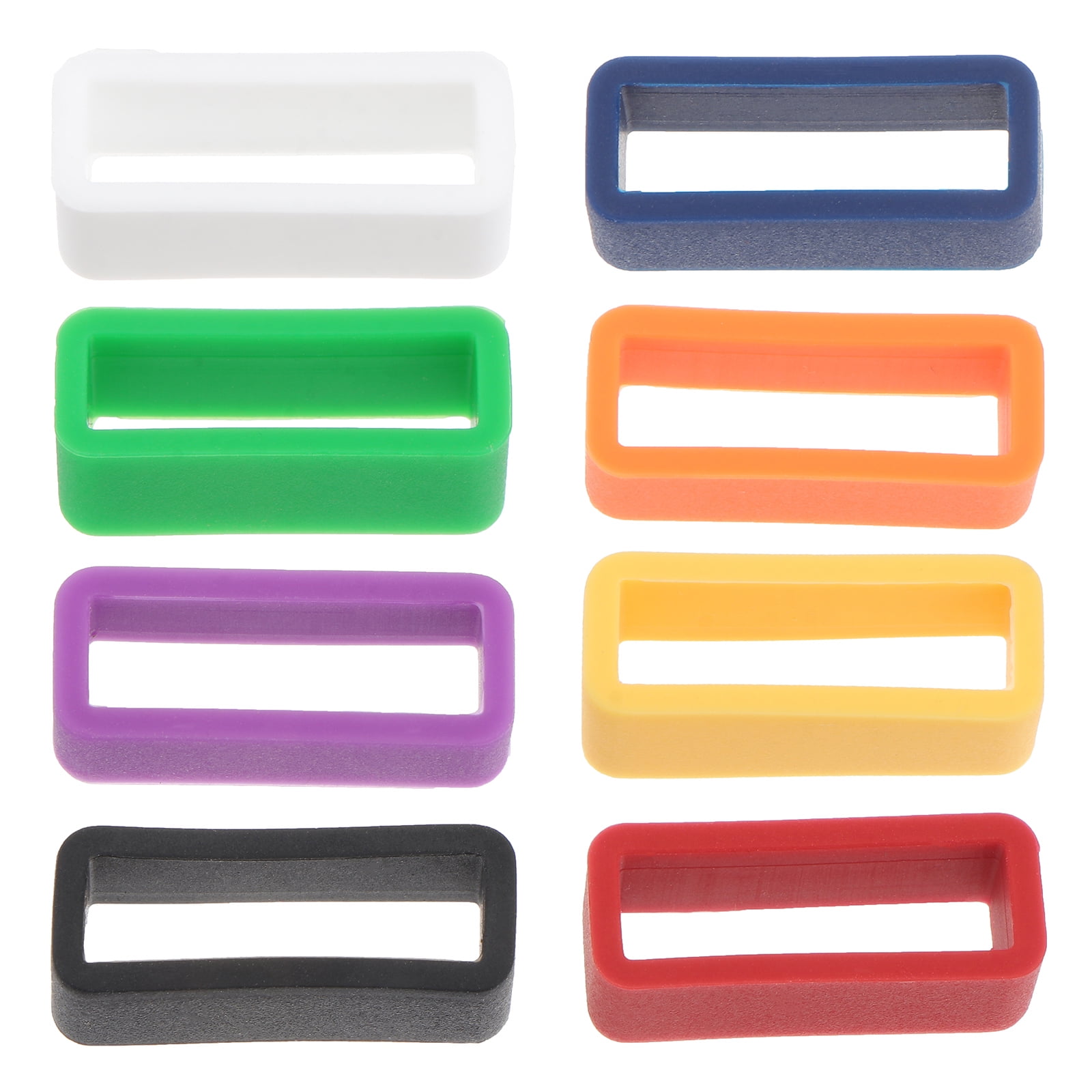 WRISTBIQUE 8pcs Rubber Watch Band Loop Silicone Purple Protect Watch ...