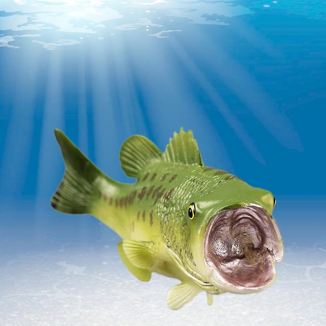 WRISTBIQUE Realistic Green Largemouth Bass Plastic Animal Figure for ...