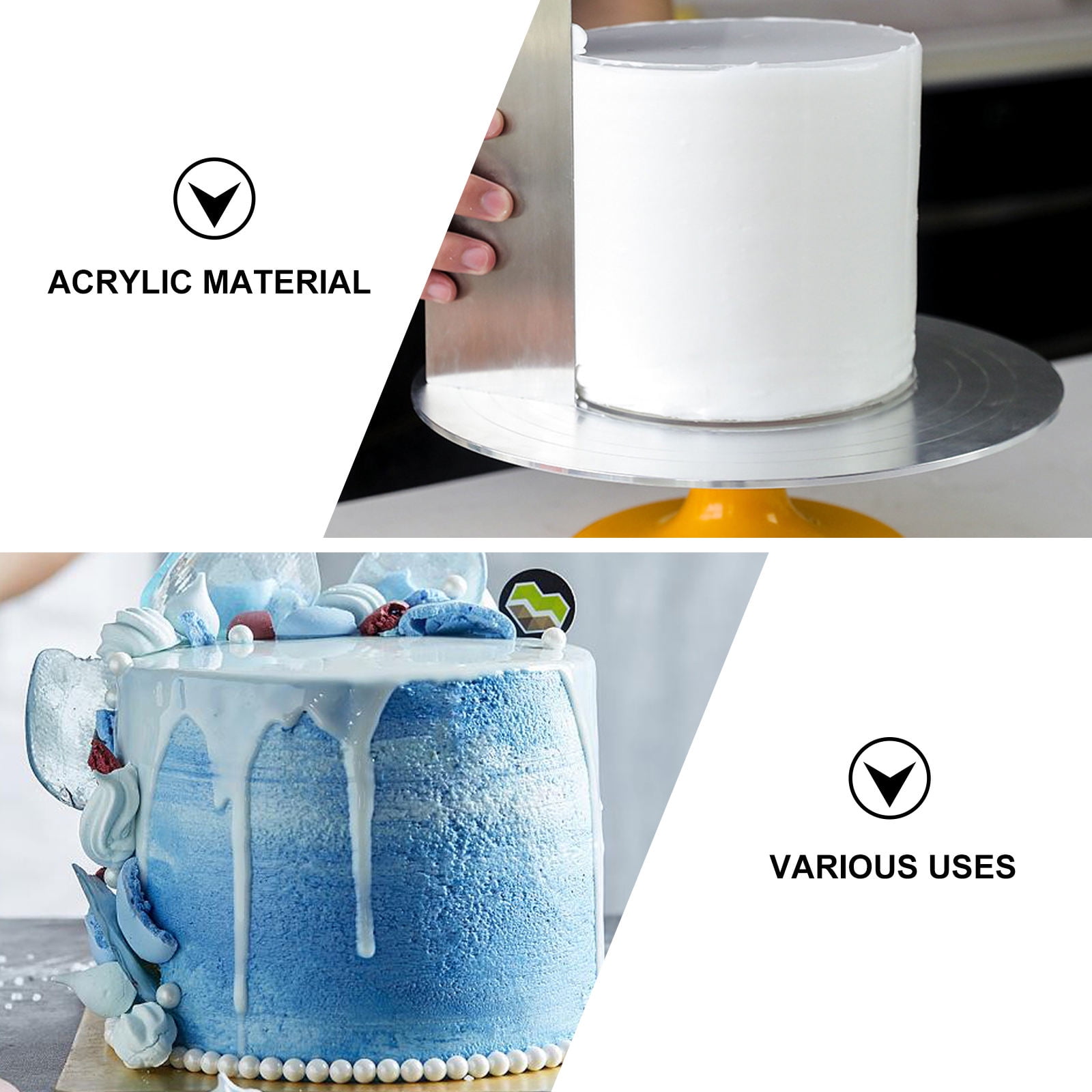 WRISTBIQUE Baking Supply 1Set Acrylic Flat Transparent Scraper for ...