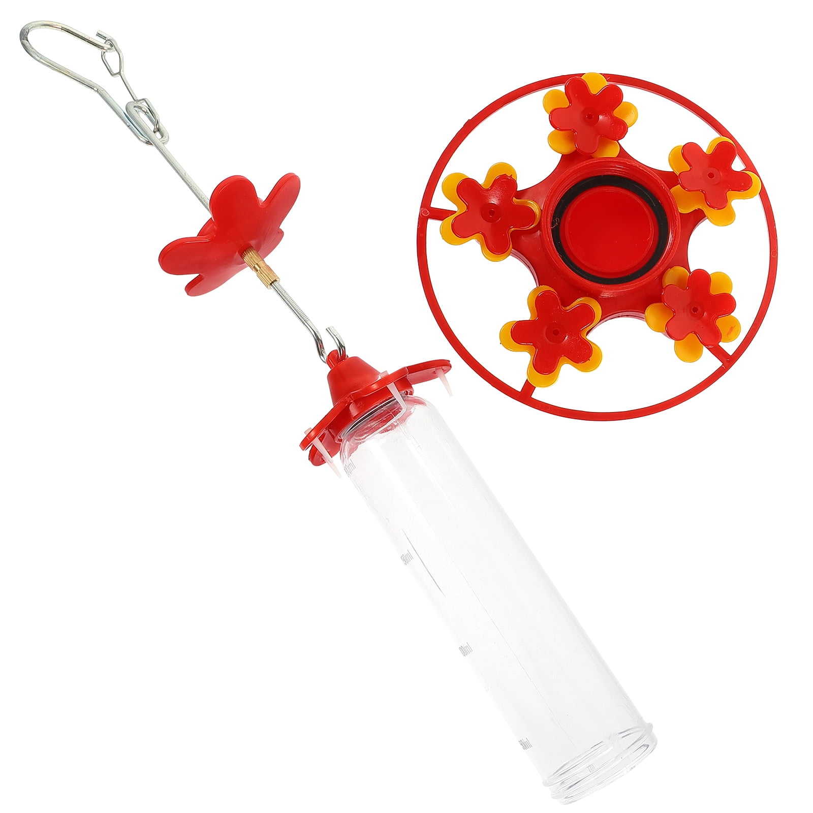 WRISTBIQUE Bird Cage Water Feeder Red Cylindrical Hanging Device For ...