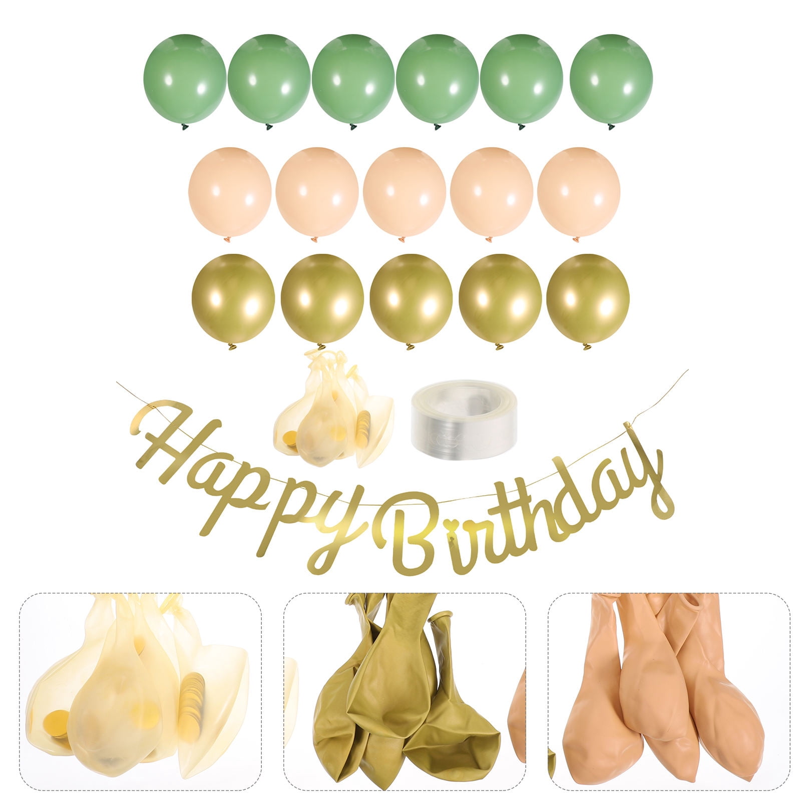 WRISTBIQUE 1Set Olive Green Balloons Birthday Party Balloons Set with ...