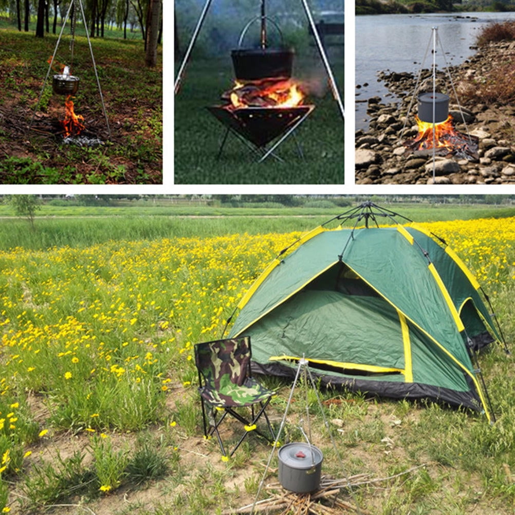 WRISTBIQUE Campfire Stand Tripod 1Pack MultiPurpose Hanging Pot Rack Triangle Bracket For ...
