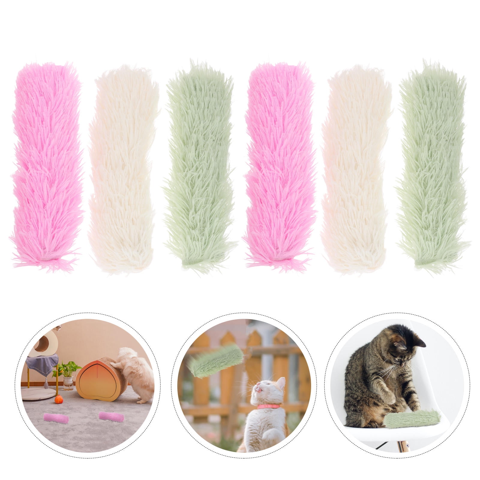 WRISTBIQUE Cat Toy 6Pcs Toys with Plush and Cotton Filling for Exercise ...