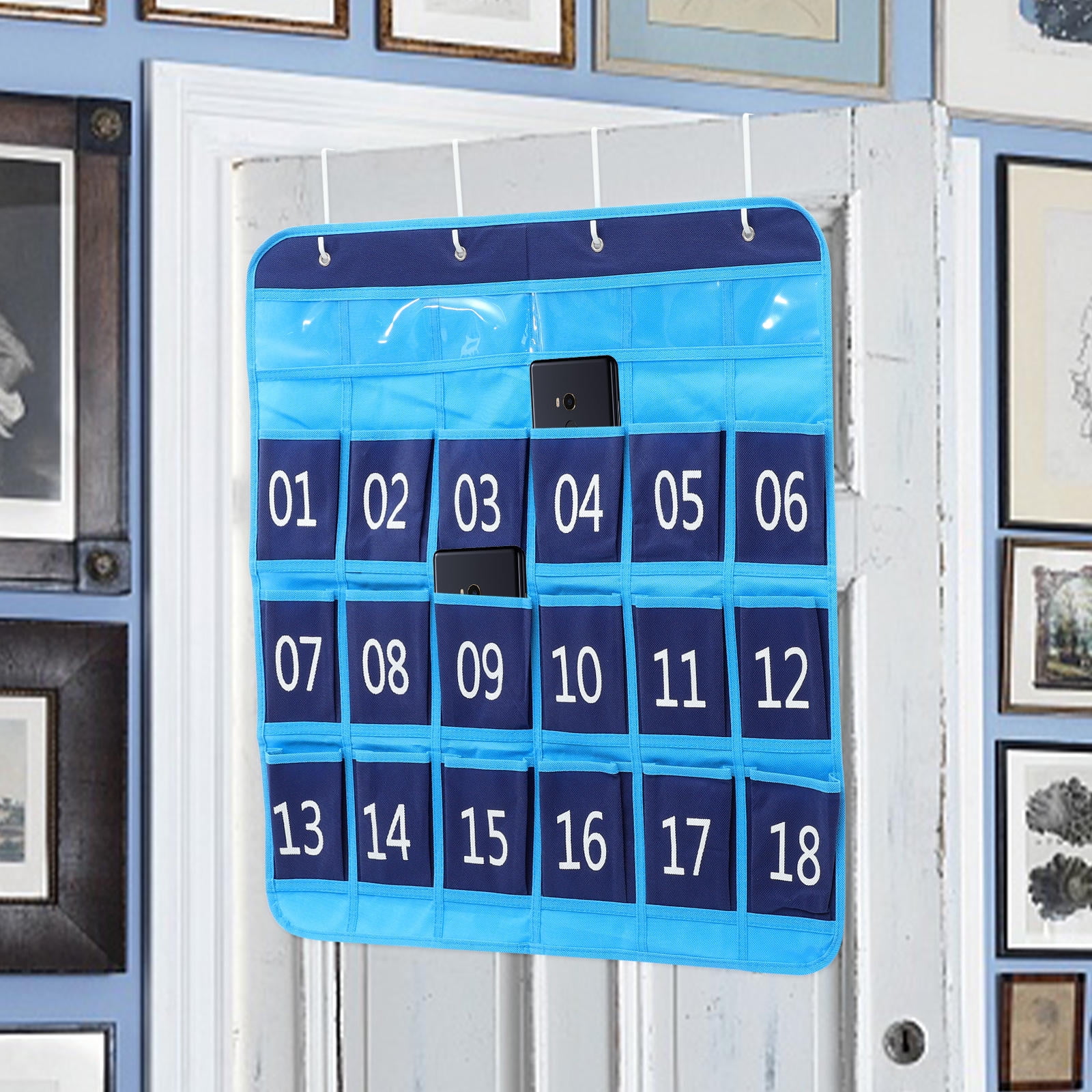 WRISTBIQUE Hanging Pocket Organizer Numbered Pockets Blue 1 Set ...