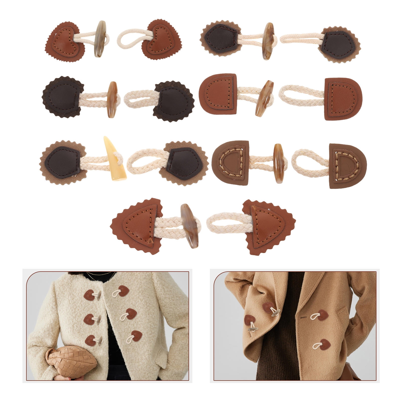 WRISTBIQUE Coat Toggle Button 10x3.2cm Assorted Color Resin 7Pairs For ...