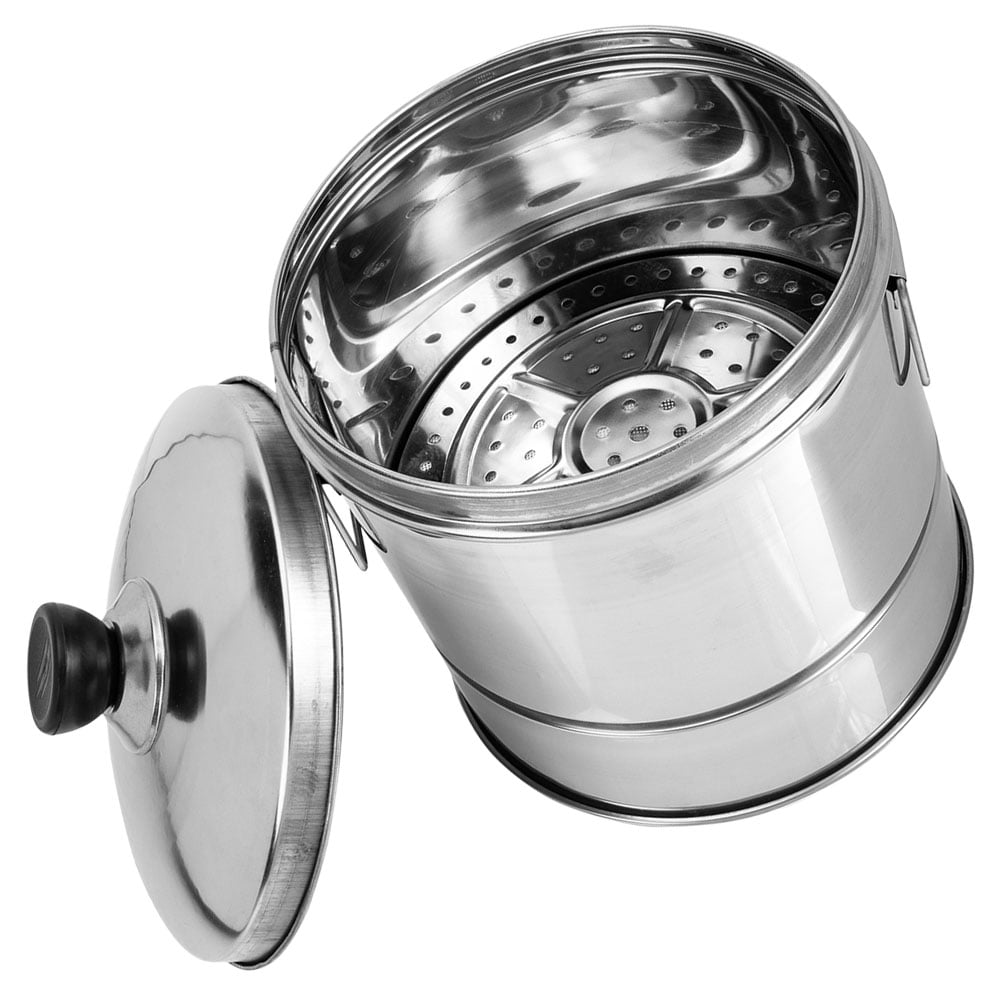 WRISTBIQUE Cylindrical Silver Rice Steamer 1Set Stainless Steel For ...
