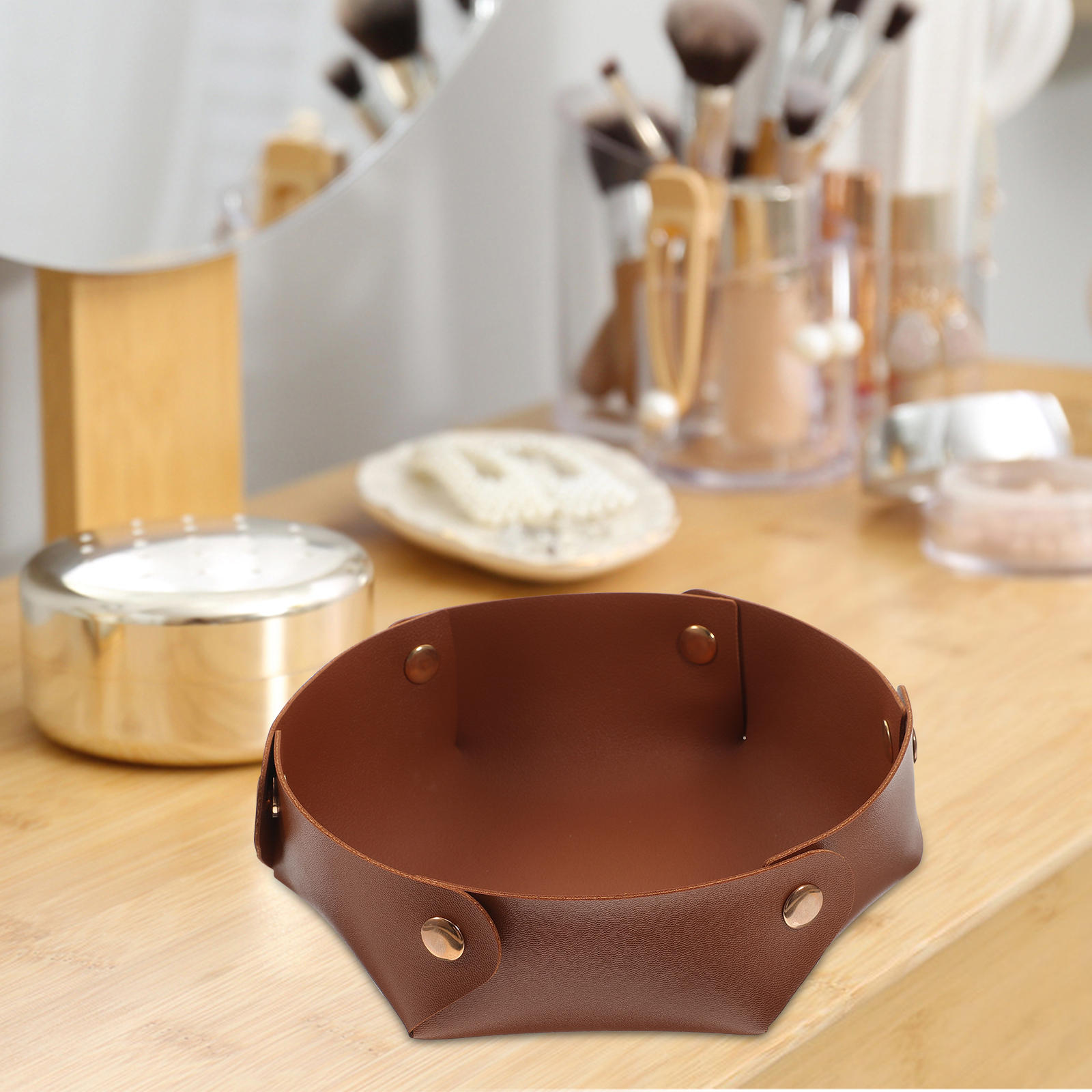 WRISTBIQUE Desktop Organization 1Set Leather Key Holder Stand Simple ...