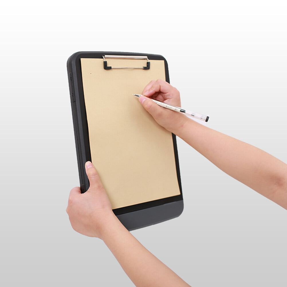 WRISTBIQUE Black Plastic Clipboard File Organizer with Pen Holder and ...
