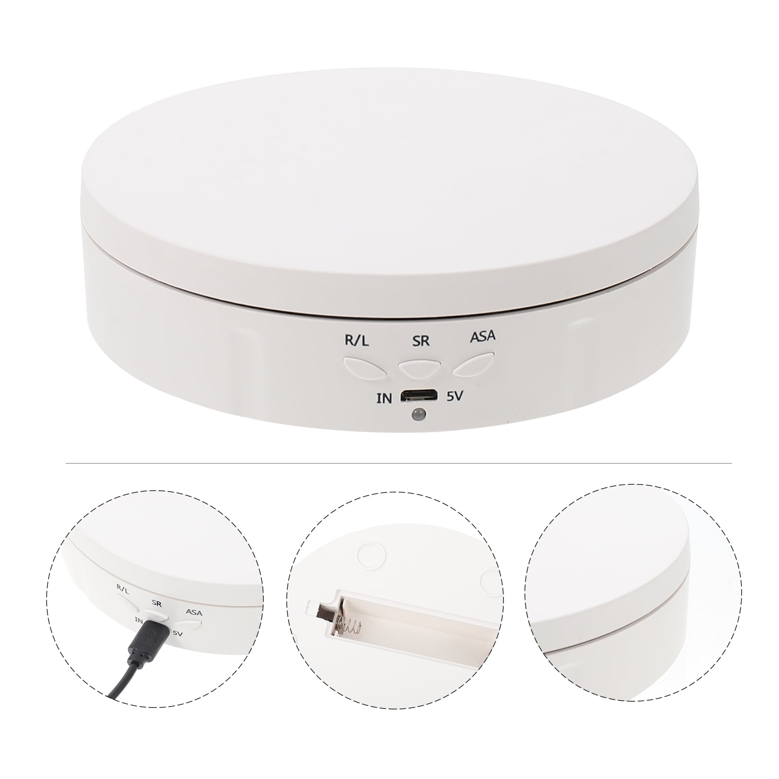 WRISTBIQUE Electric Rotating Display Stand White 5.7X5.7X1.5in Abs ...