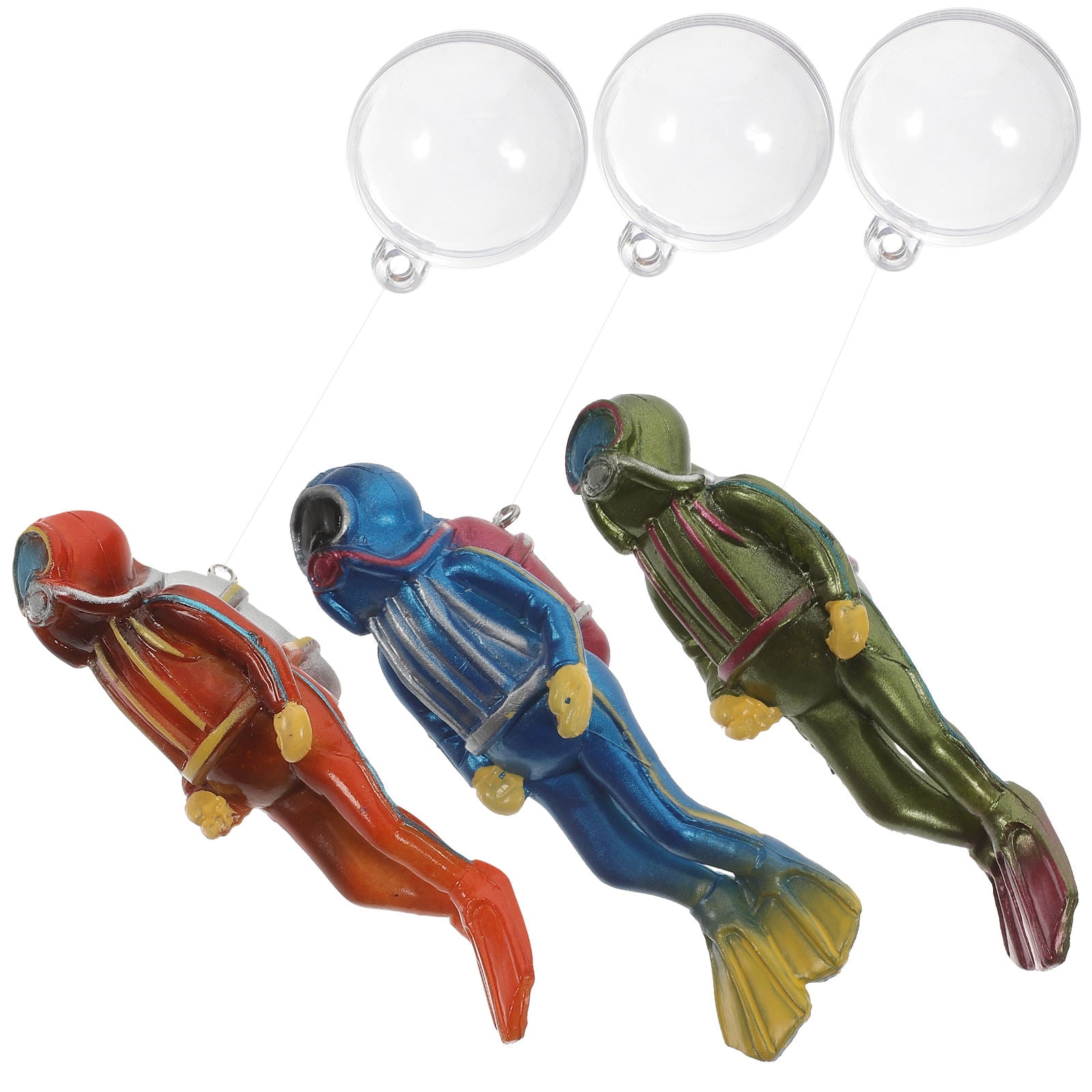WRISTBIQUE Fish Tank Diver Decorations 3Pcs Resin Aquarium Scene Diver ...