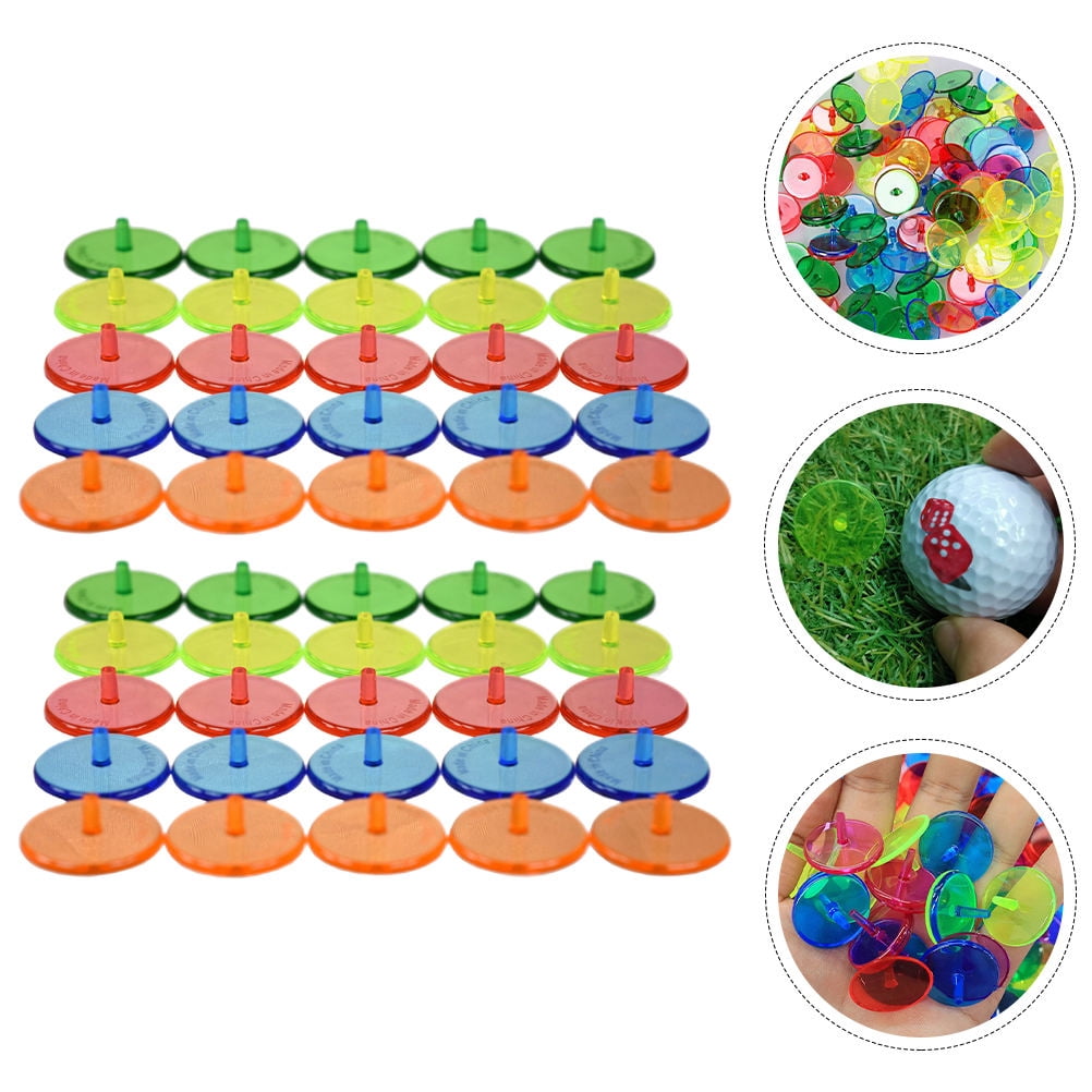 WRISTBIQUE Golf Ball Markers 100Pcs Round Assorted Color for Golf Ball ...
