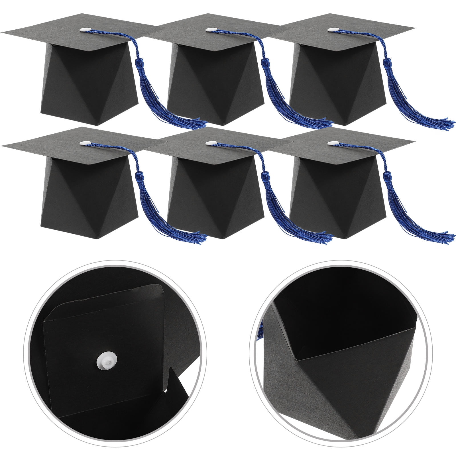WRISTBIQUE Graduation Hat Boxes 50Pcs Black Paper For Graduates Candy ...