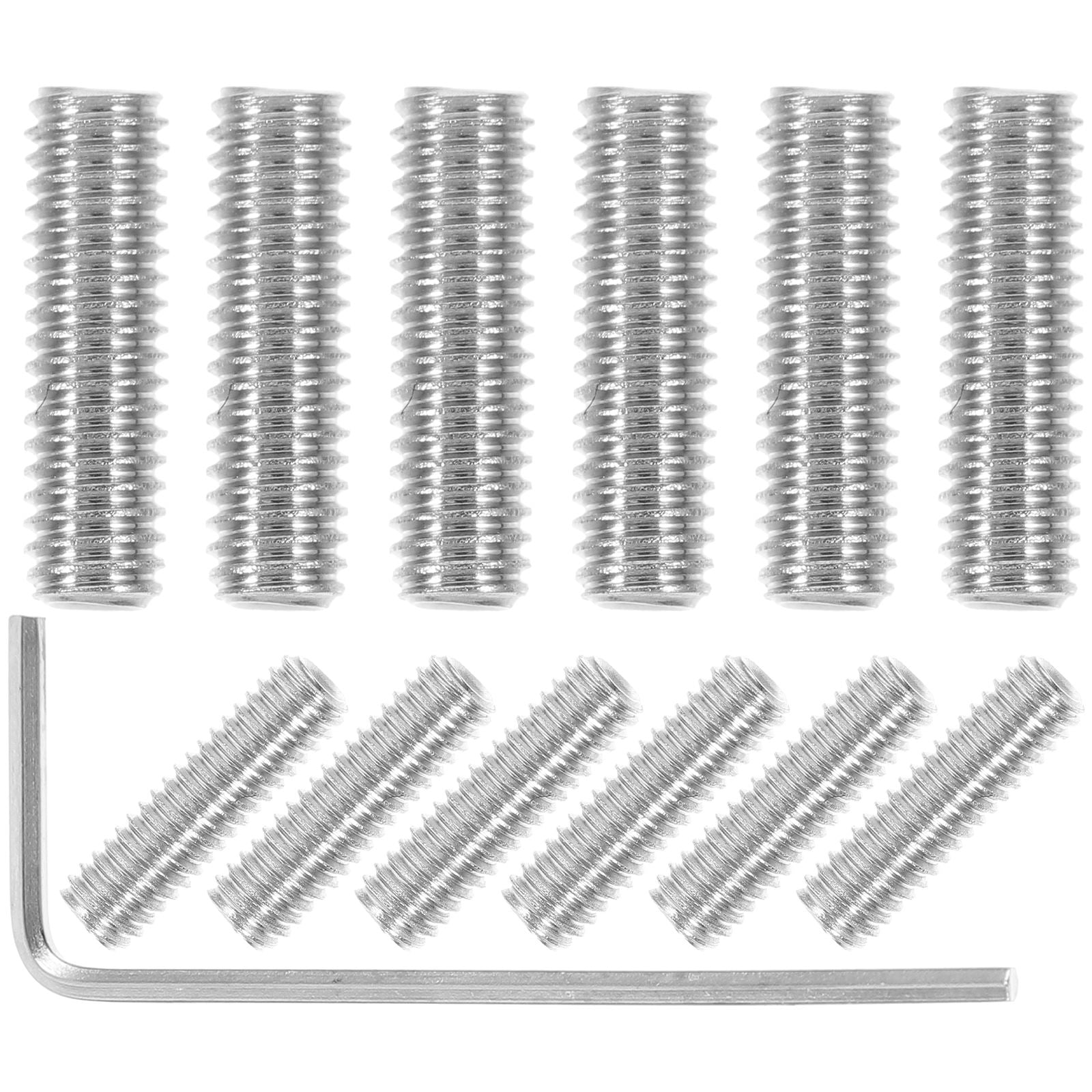 WRISTBIQUE Guitar Replacement Supplies Bridge Saddle Screw Metal Silver ...