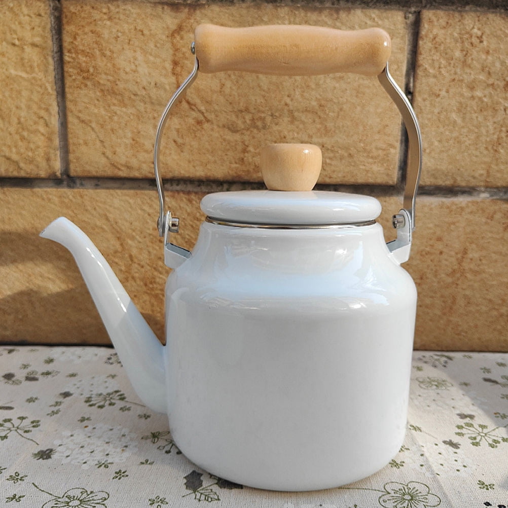 WRISTBIQUE White Enamel Tea Kettle and Lightweight Retro Teapot with ...