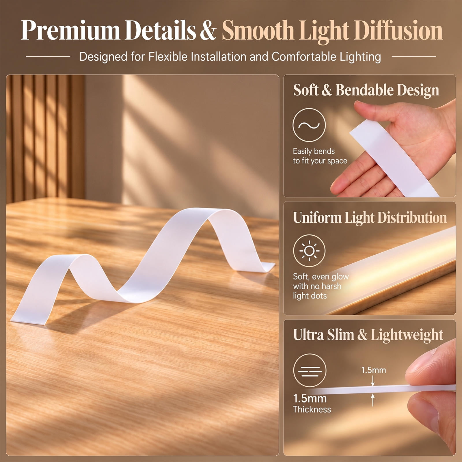 WRISTBIQUE LED Strip Light Diffuser Cover, Acrylic Channel Lens for ...