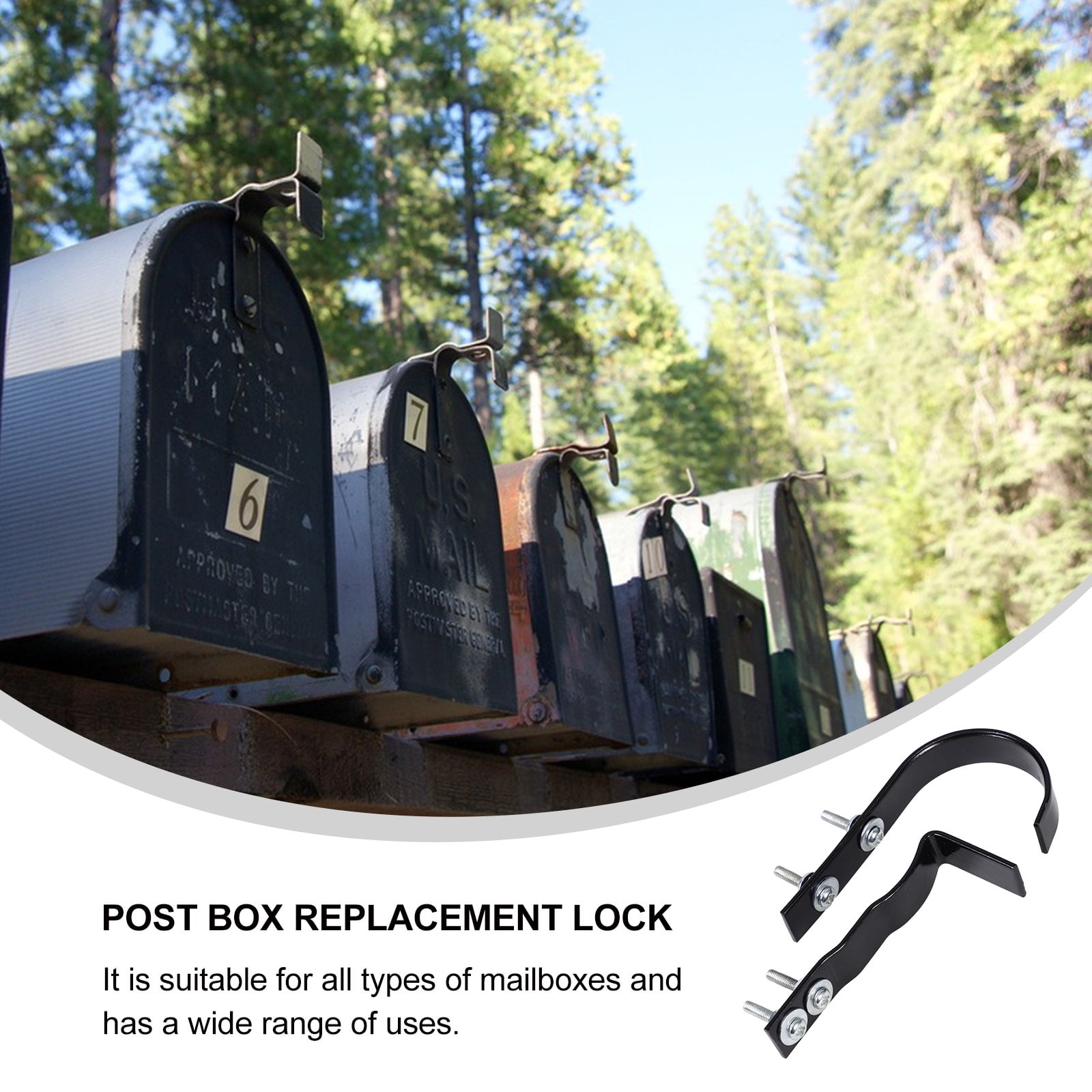 WRISTBIQUE Mailbox Latch and Handle Kit Iron Post Box Latches Hardware ...