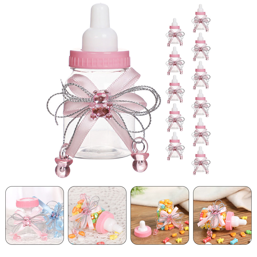 WRISTBIQUE Mini Fillable Milk Bottle Candy Boxes for Wedding Party Favors and Treats 12 Pieces ...
