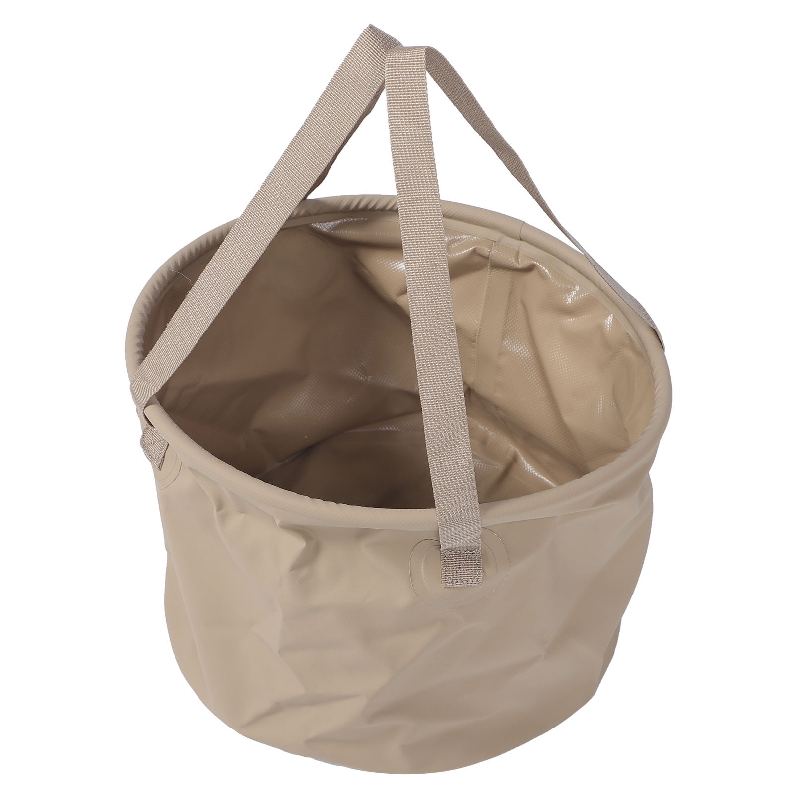 WRISTBIQUE Portable Water Bucket Foldable Water Bucket Beige PVC Mesh ...