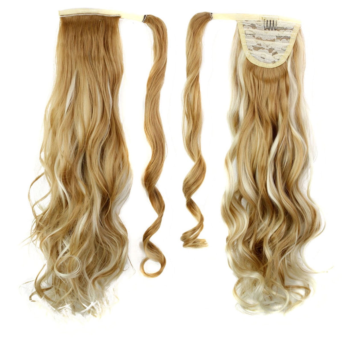 WRISTBIQUE Ponytail Extension Clip 1Pcs 24 Inches Synthetic Fiber Curly ...