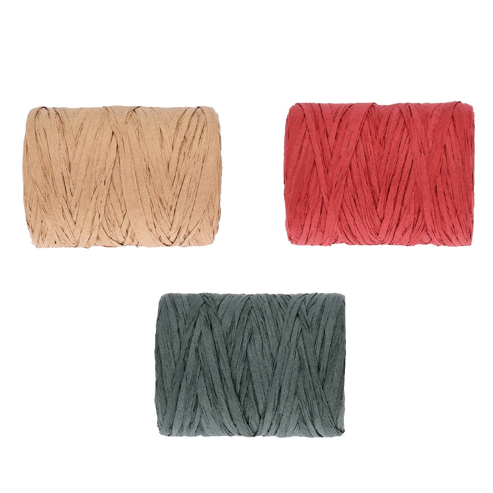 WRISTBIQUE Raffia Ribbon for Crafts 3 Rolls for Handicraft Decorating ...
