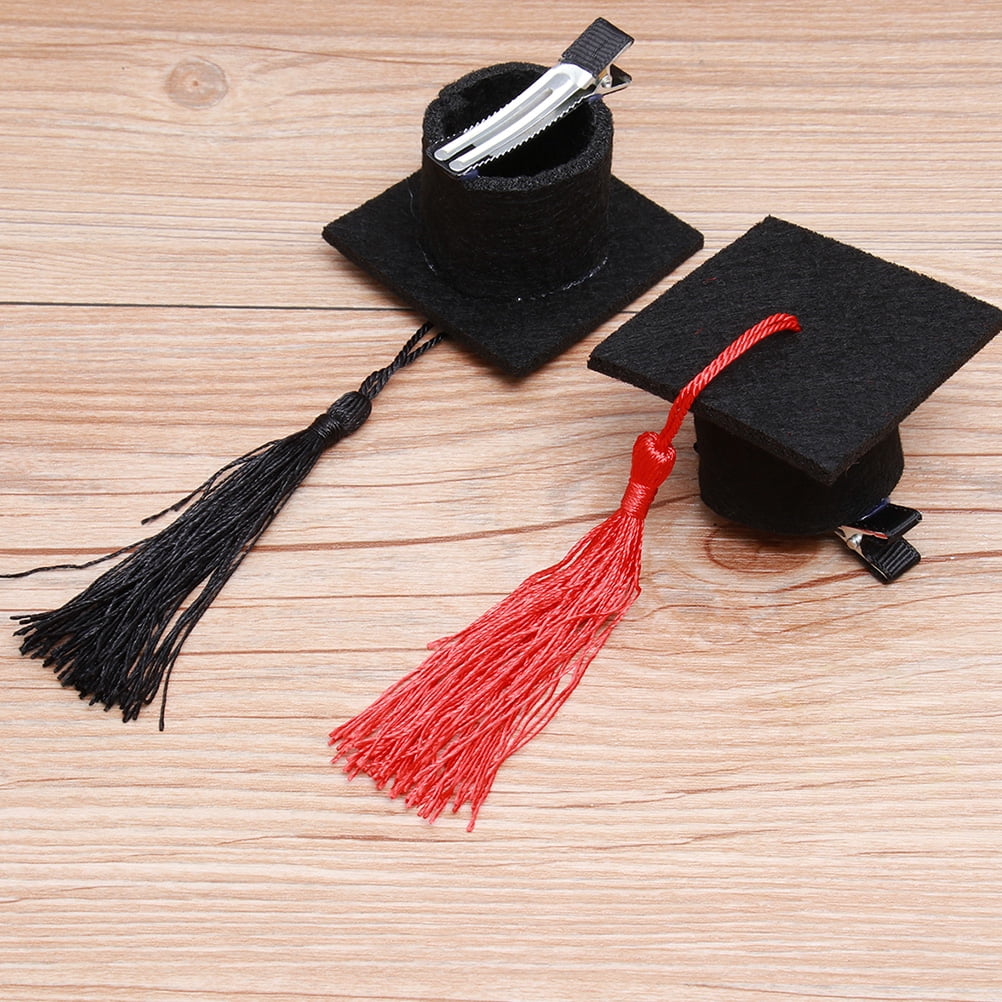 WRISTBIQUE Doctoral Graduation Hat Mini Doctoral Hat Hair Clips Metal ...