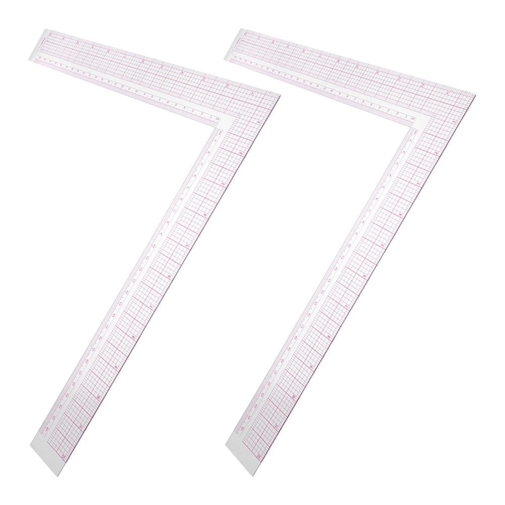 WRISTBIQUE Right Angle Ruler for Tailor 2Pcs Transparent Plastic for ...