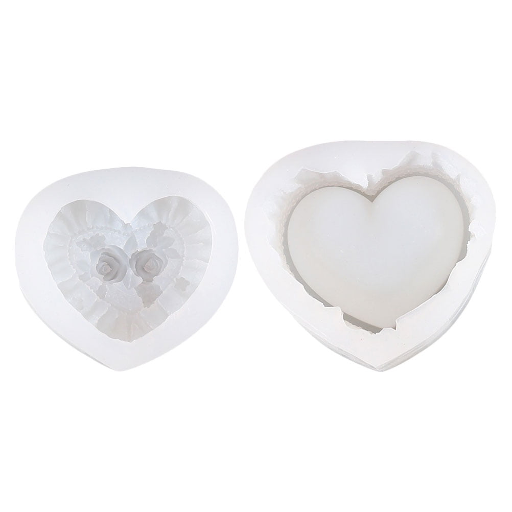 WRISTBIQUE Silicone Heart Box Mold White DIY Crafts Storage Container ...
